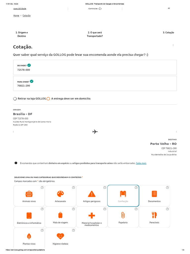 GOLLOG - Transporte de Cargas e Encomendas - Rondônia | PDF