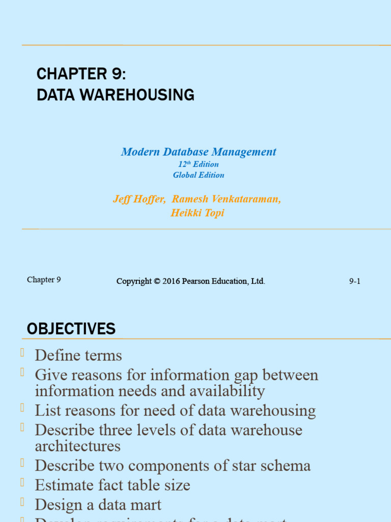 Hoffer Mdm12e PP Ch09 | PDF | Data Warehouse | Systems Science