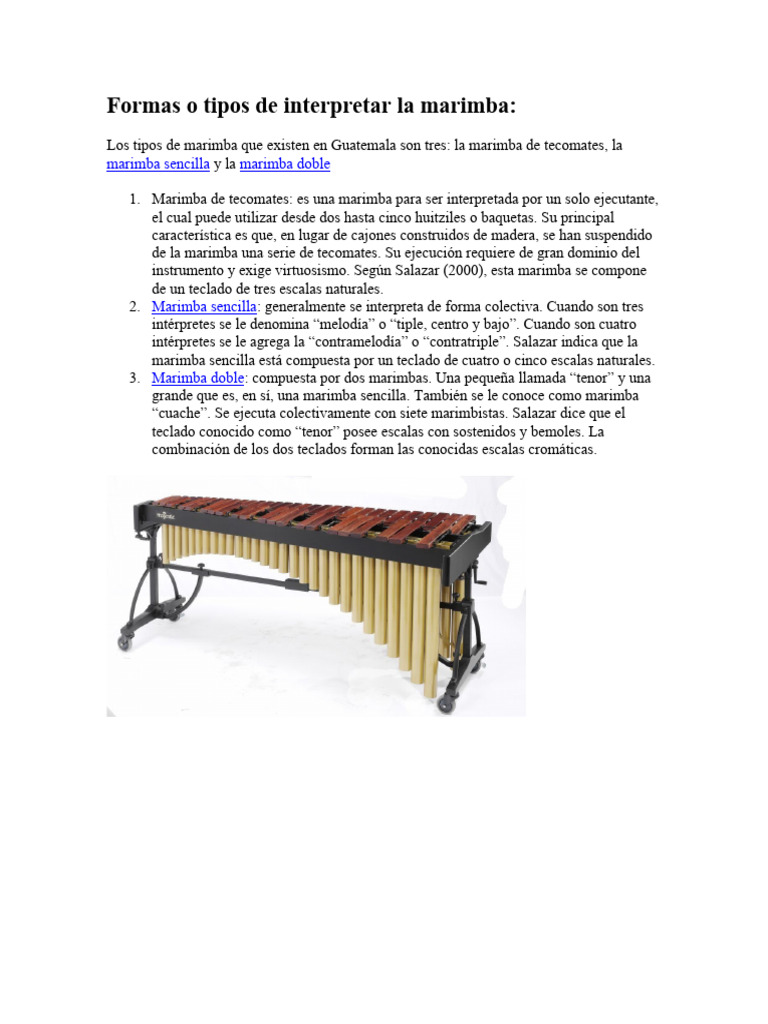 Tipos de Marimba en Guatemala | PDF | Ciencias sociales
