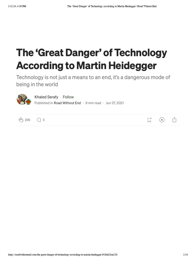 the-great-danger-of-technology-according-to-martin-heidegger-road