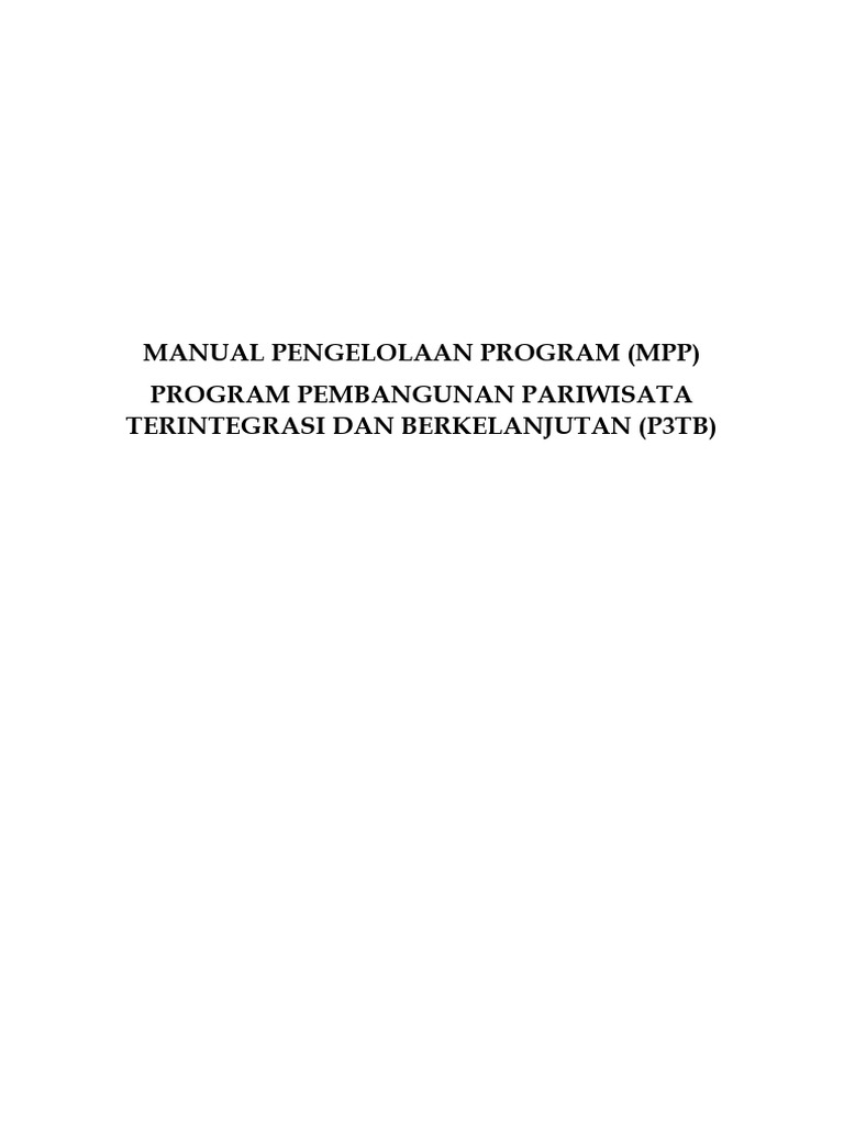 Manual Pengelolaan Program P3TB | PDF | Pengelolaan Keuangan & Uang