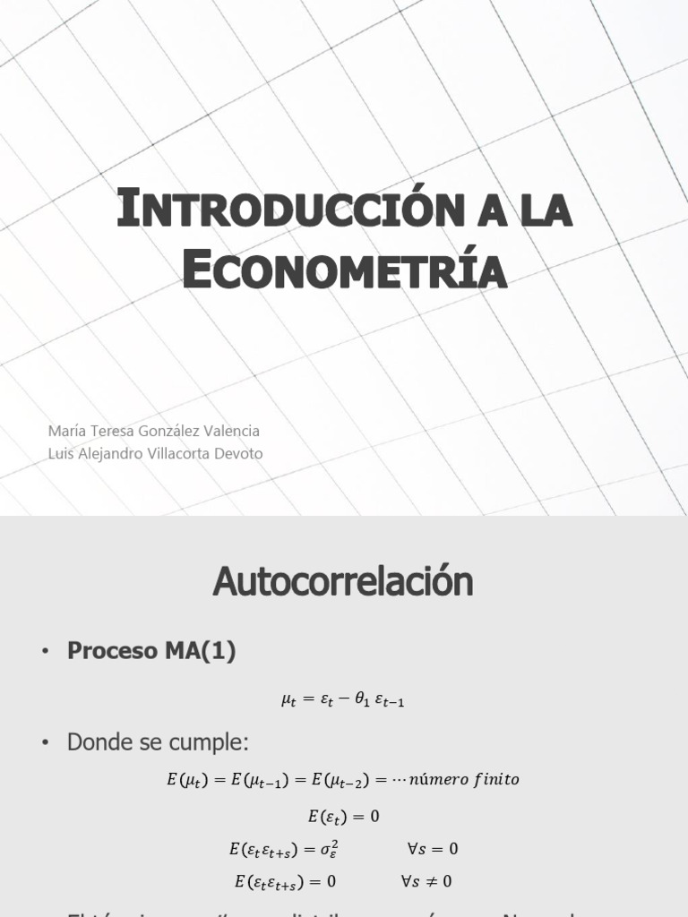 AUTOCORRELACIÓN - MEDIAS MÓVILES MA (Q) | PDF | Autocorrelación | Econometría