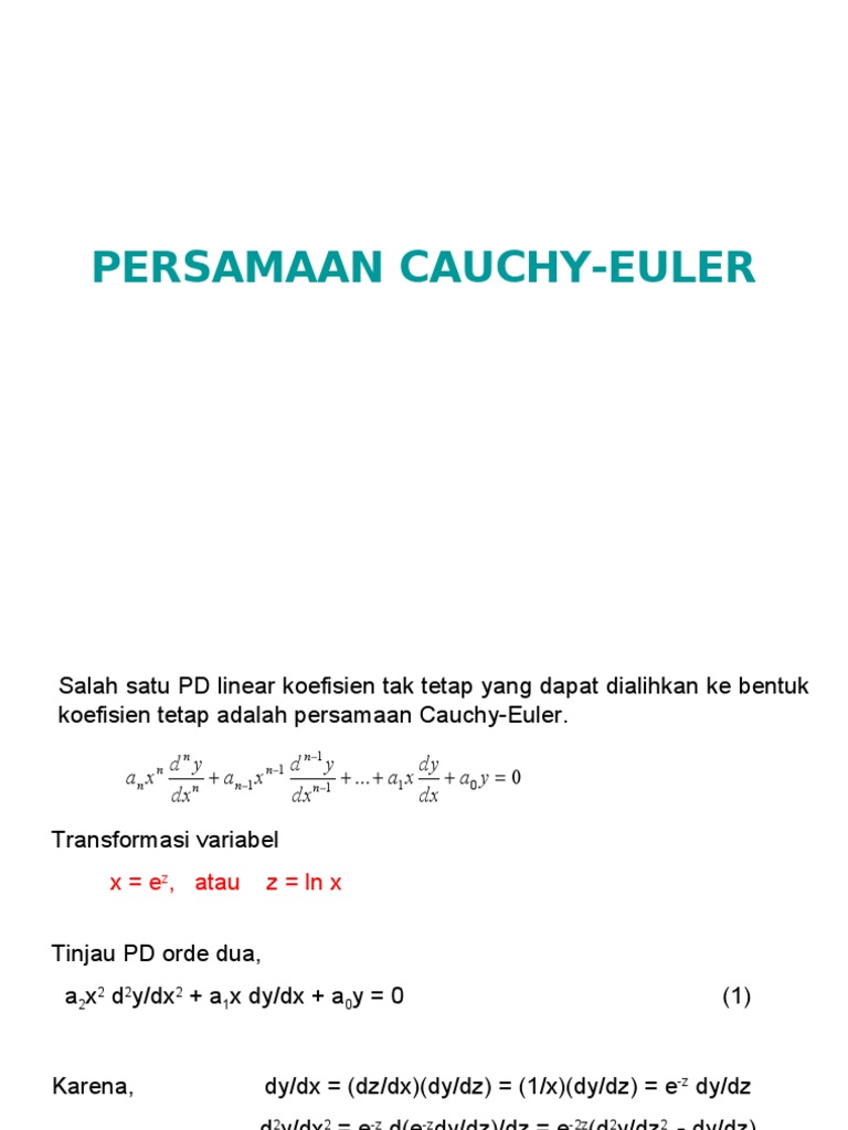PERSAMAAN CAUCHY-EULER (Fisika Matematika II) | PDF