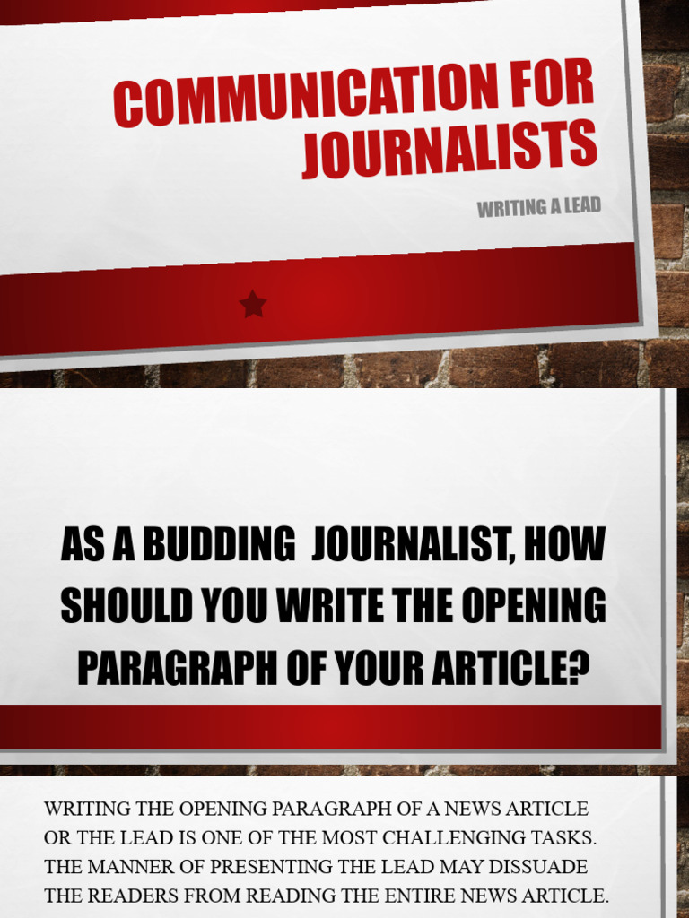 Writing Leads for Journalists | PDF | News | Communication