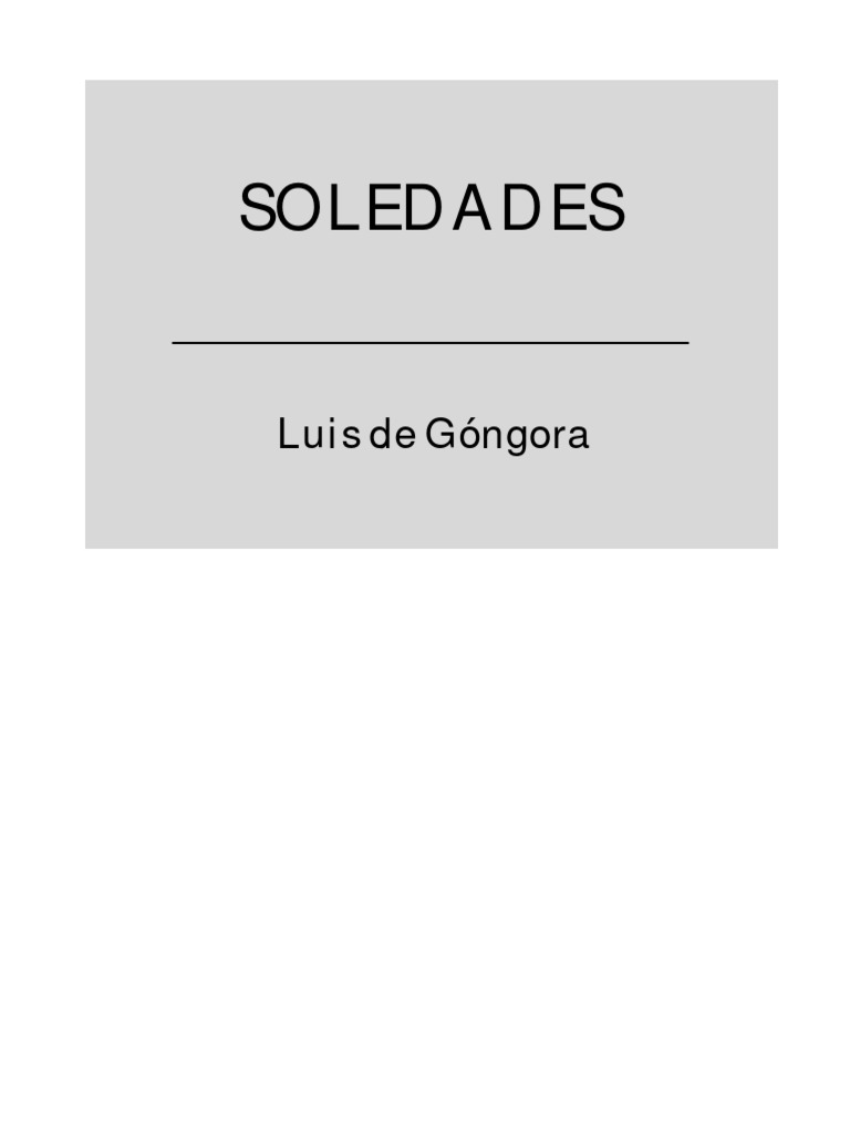 Soledades - Luis de Góngora PDF | PDF