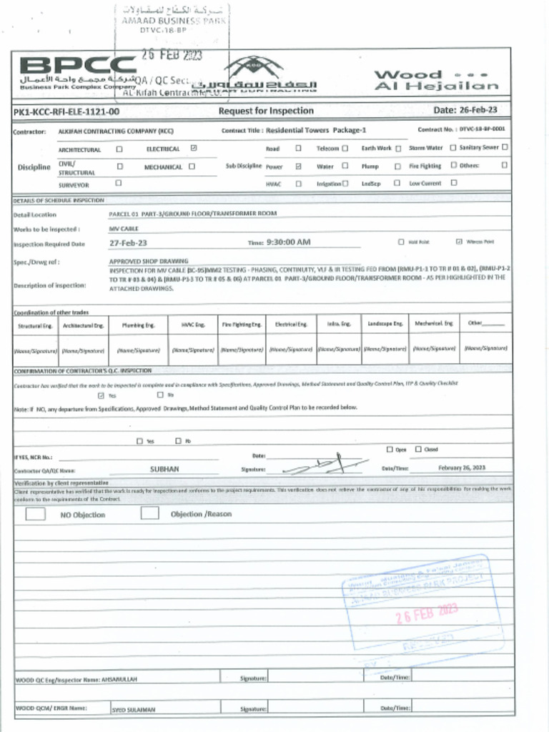 Pk1 KCC Rfi Ele 1121 00 Receiving | PDF