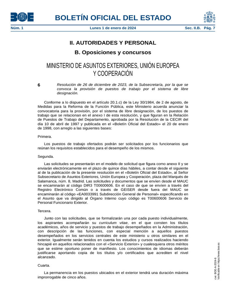 BOE-A-2024-6 | PDF | Gobierno