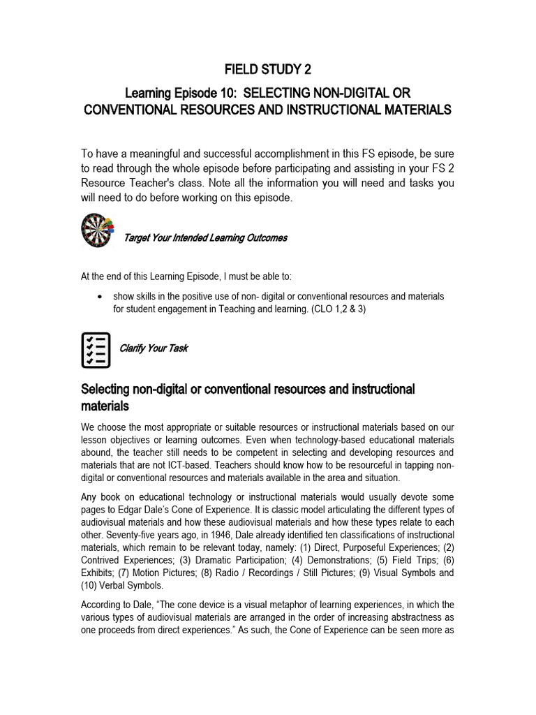 FS2-LearningEpisode-10 FINAL | PDF | Learning | Educational Technology
