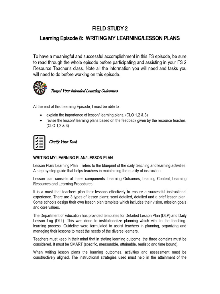 FS2-LearningEpisode-8 FINAL | PDF | Lesson Plan | Learning