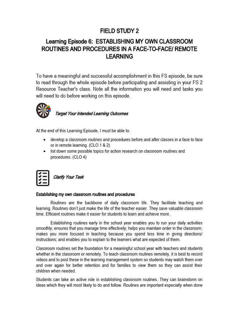 FS2-LearningEpisode-6 FNAL | PDF | Learning | Distance Education