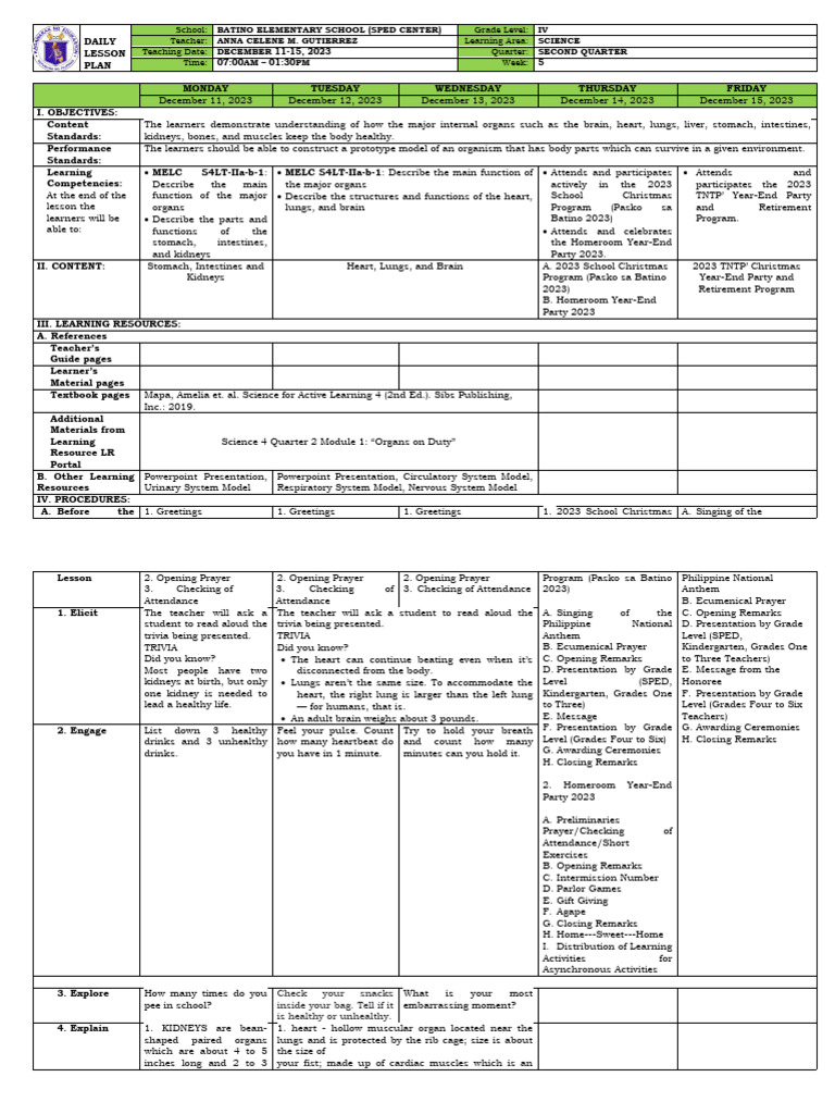 DLP q2 Week6 | Download Free PDF | Human Body | Reproduction