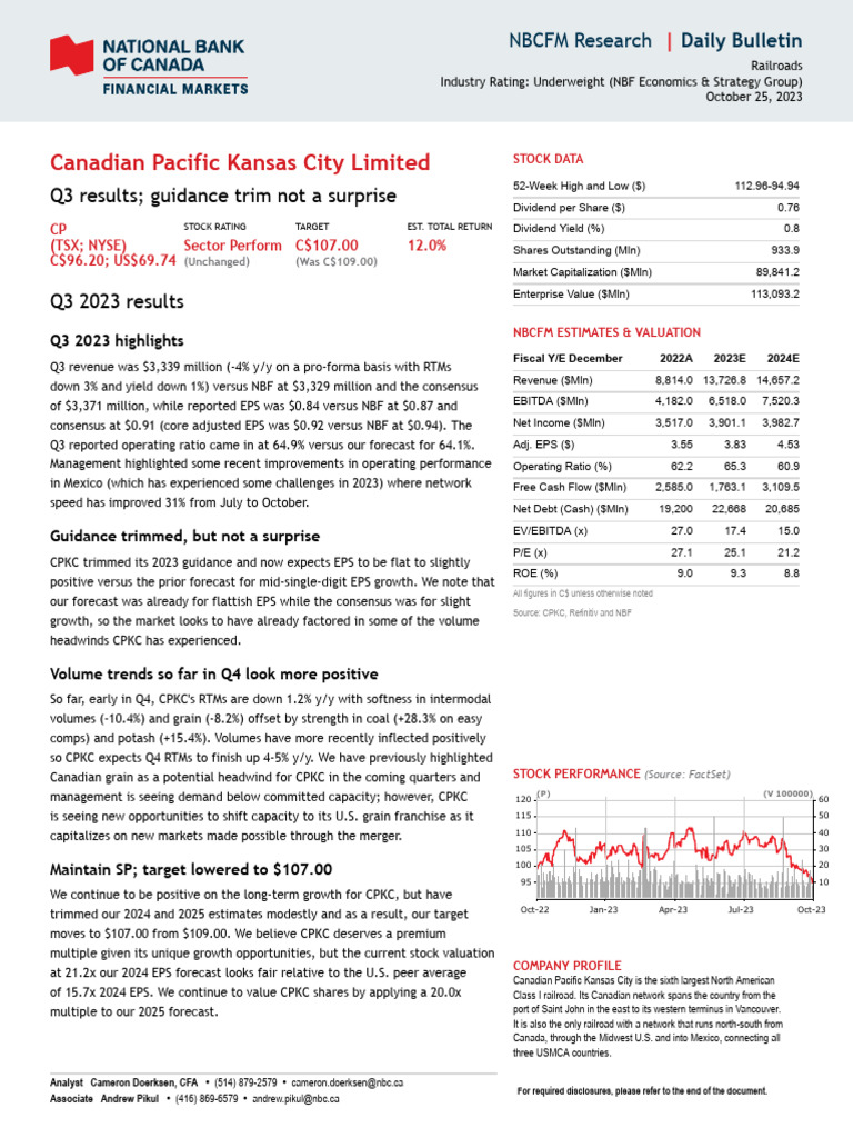NBF Company Report 10-25-2023 | PDF | Financial Analyst | Financial Adviser
