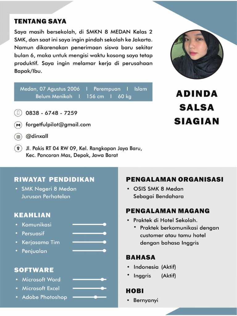 CV Adinda Salsa Siagian 2 | PDF
