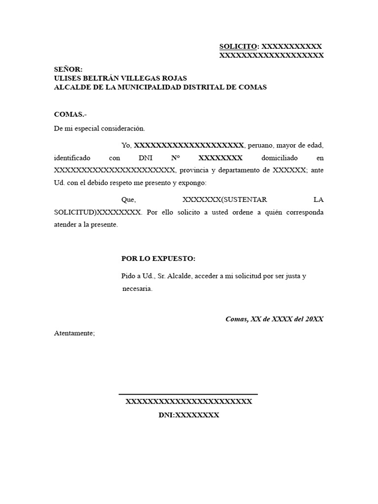 Formato de Solicitud Simple | PDF