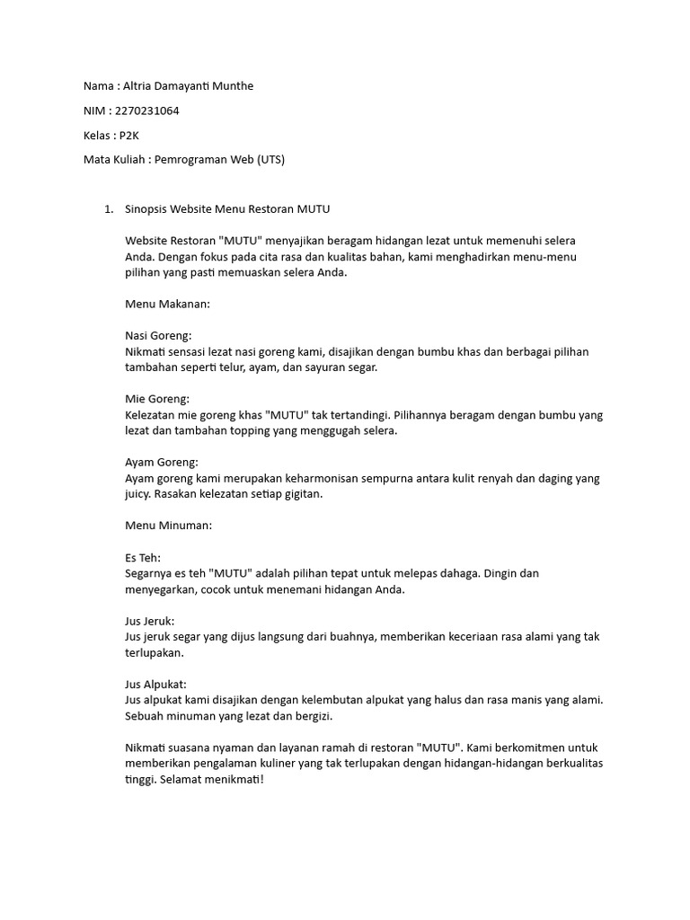 Uts - Pemrograman Web | PDF