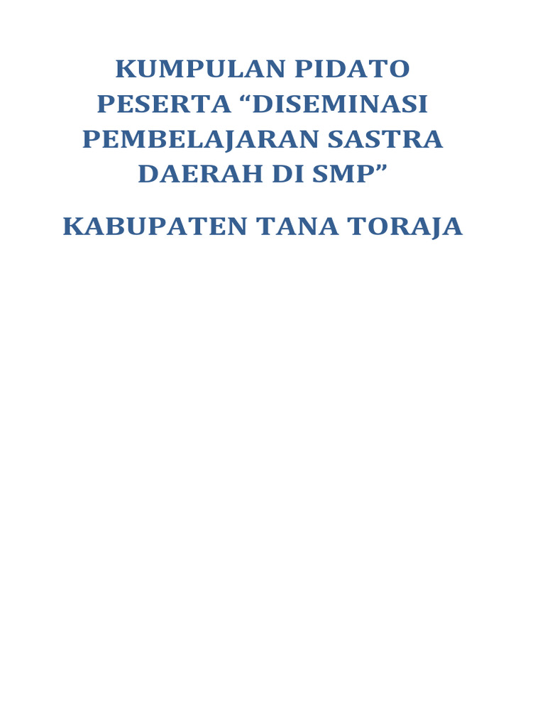 Kumpulan Pidato Peserta TOT | PDF