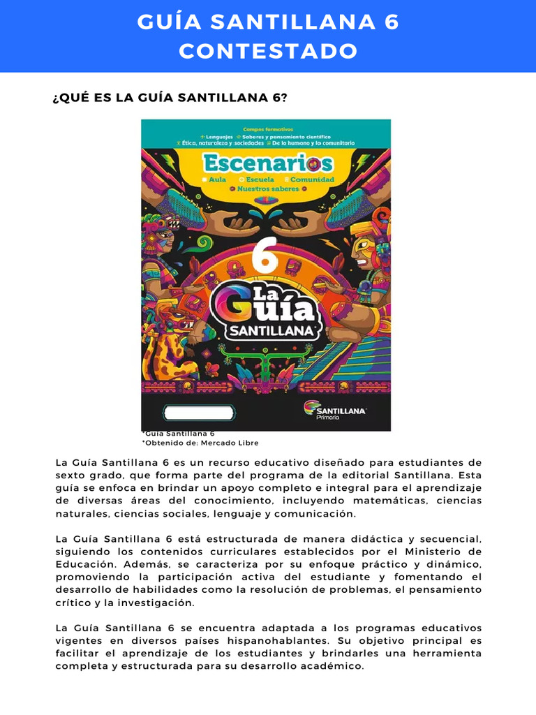 Guia Santillana 6 Contestado | PDF