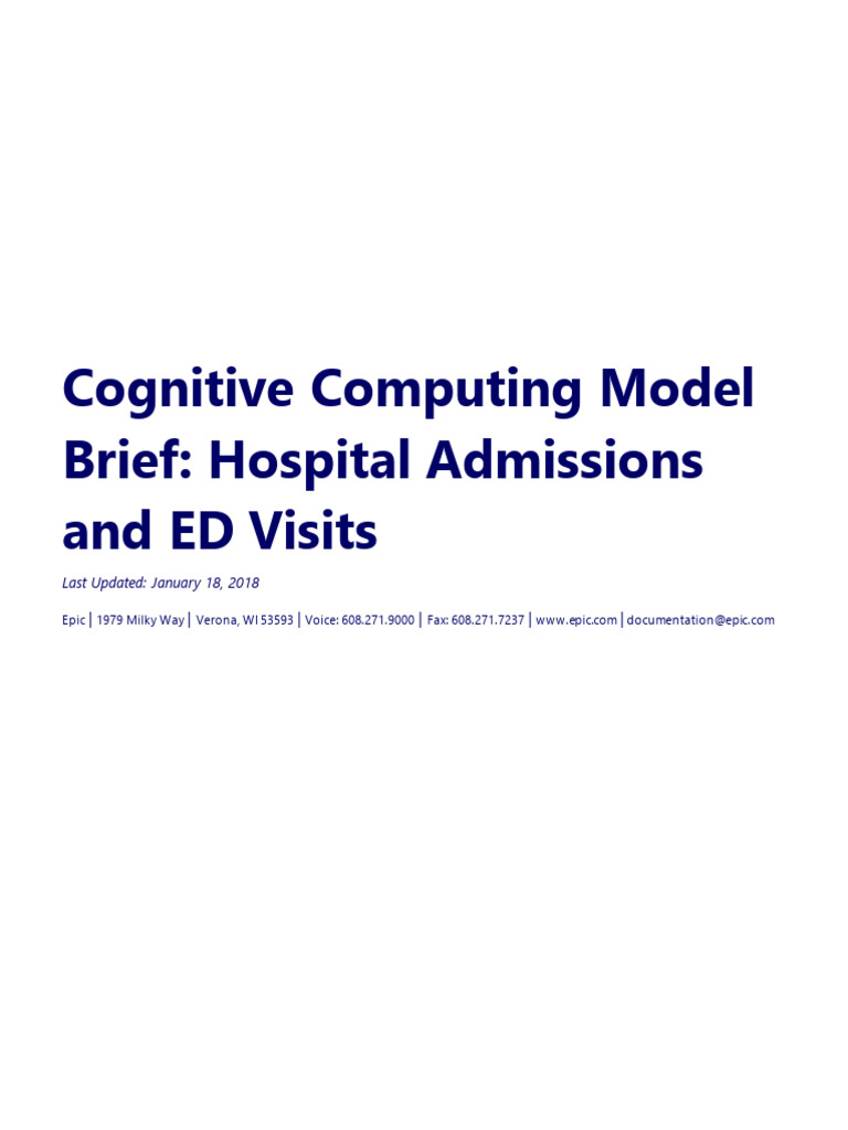 Cognitive Computing Model Brief - Hospital Admissions and ED Visits | PDF | Receiver Operating ...