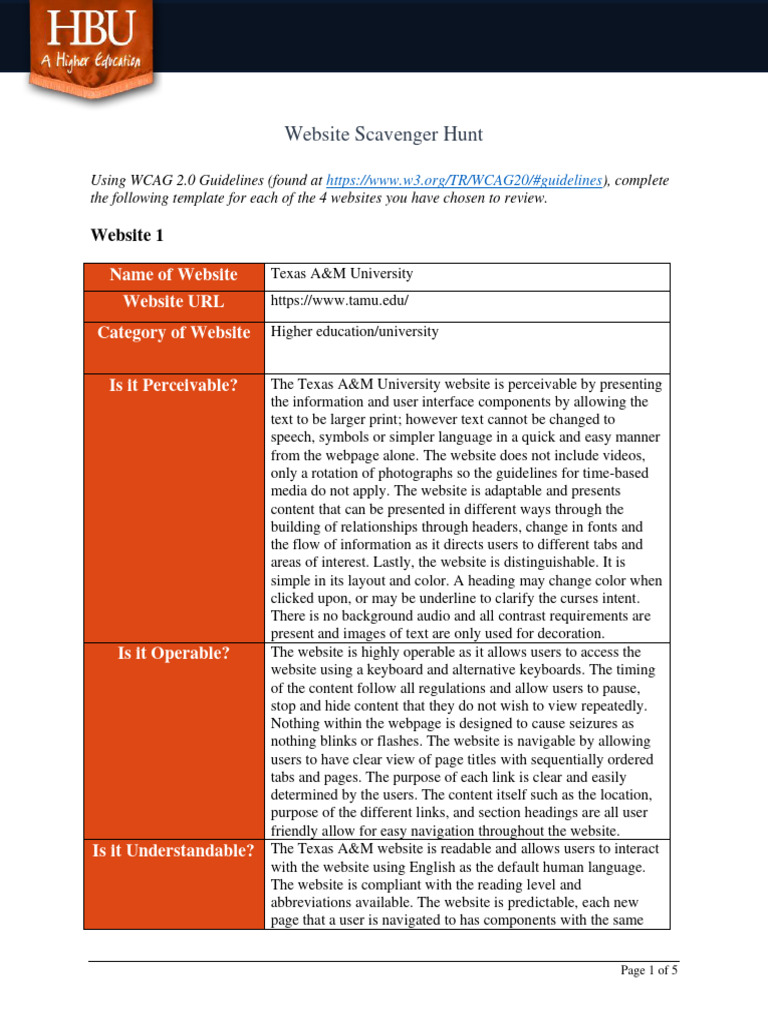 Website Scavenger Hunt - Kaley White | Download Free PDF | Websites ...