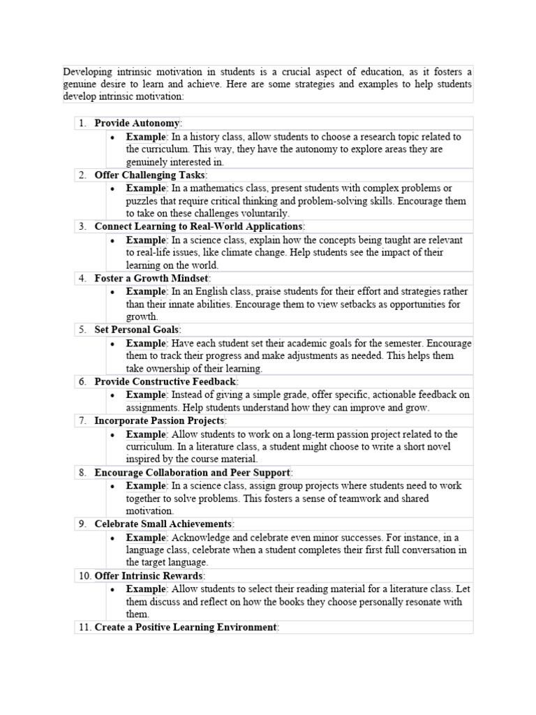 Cultivating Intrinsic Motivation | PDF | Motivational | Motivation