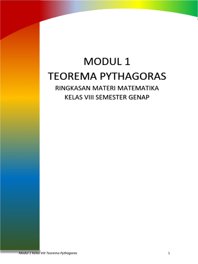 Bahan Ajar Teorema Pythagoras | PDF | Metode & Bahan Ajar
