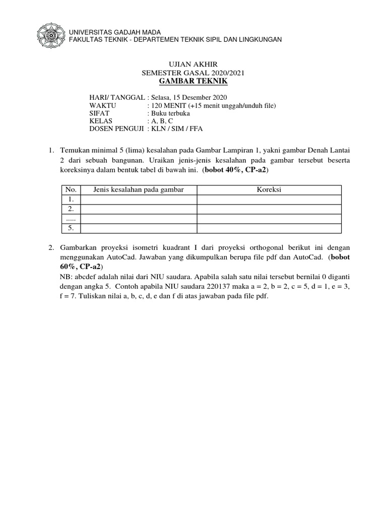Soal Uas Gamtek 20 | PDF
