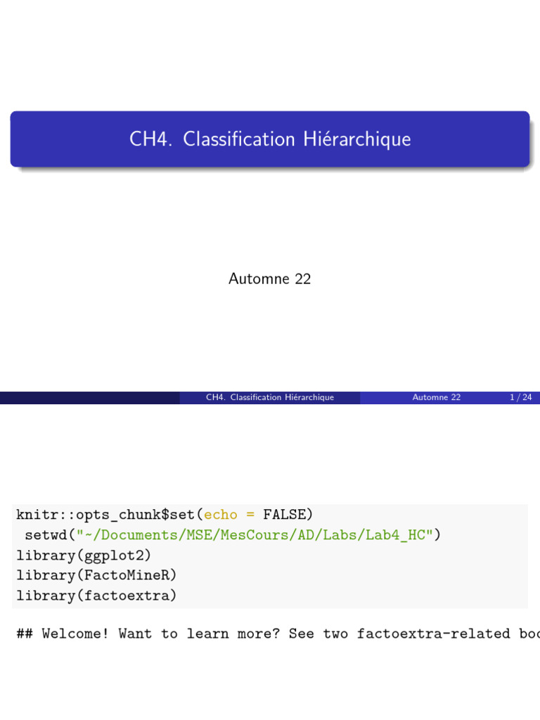 CH4. Classification Hiérarchique - A22 | PDF