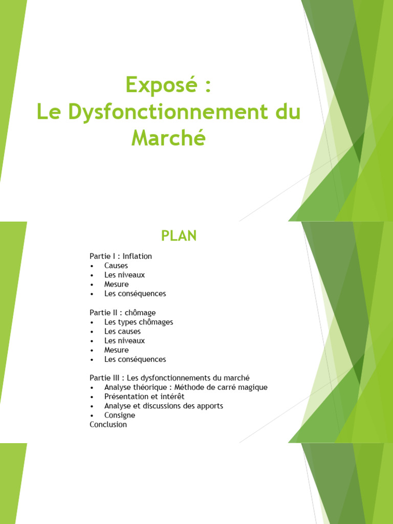 1 2 Rapport Presentation Le Dysfonctionnement Du Marché | PDF