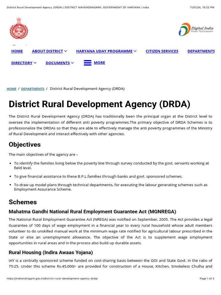 District Rural Development Agency (DRDA) - DISTRICT MAHENDRAGARH ...