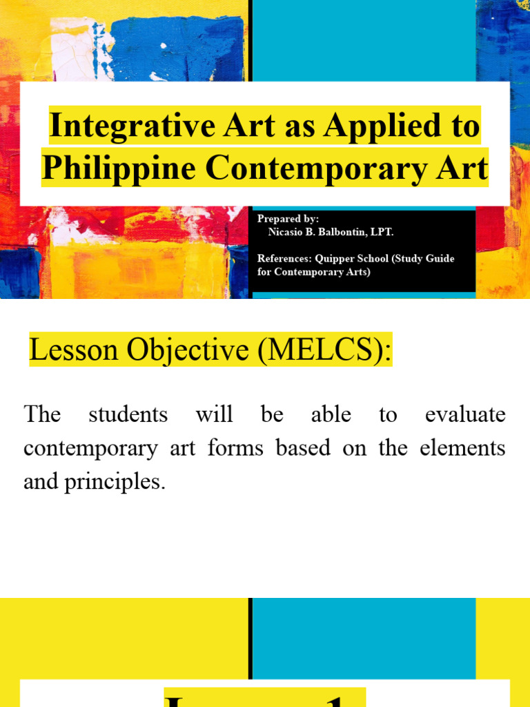 Integrative Art as Applied to Philippine Contemporary Art (1) | PDF