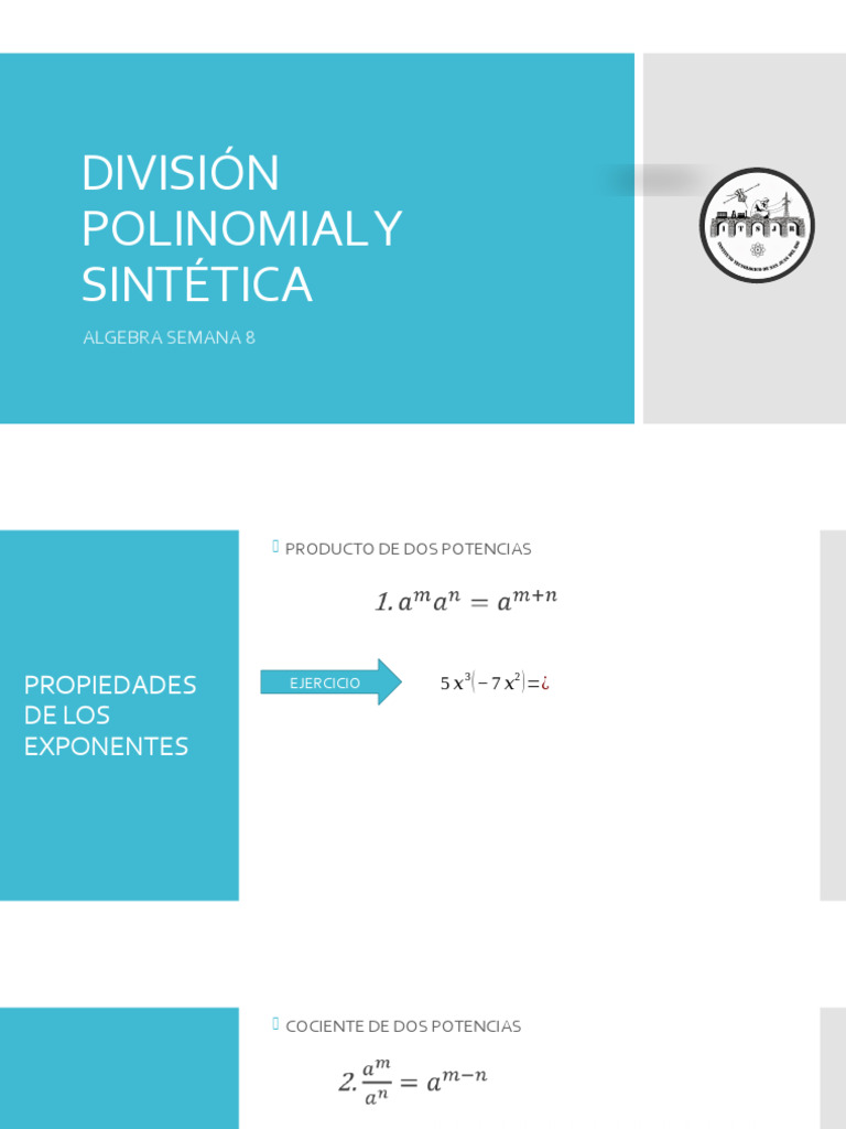 División Polinomial y Sintética | PDF
