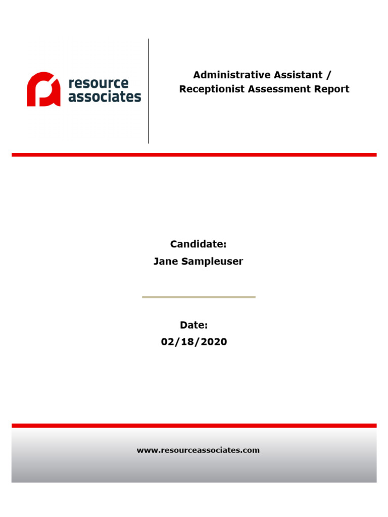 Administrative Assistant Receptionist Test | PDF | Decision Making ...