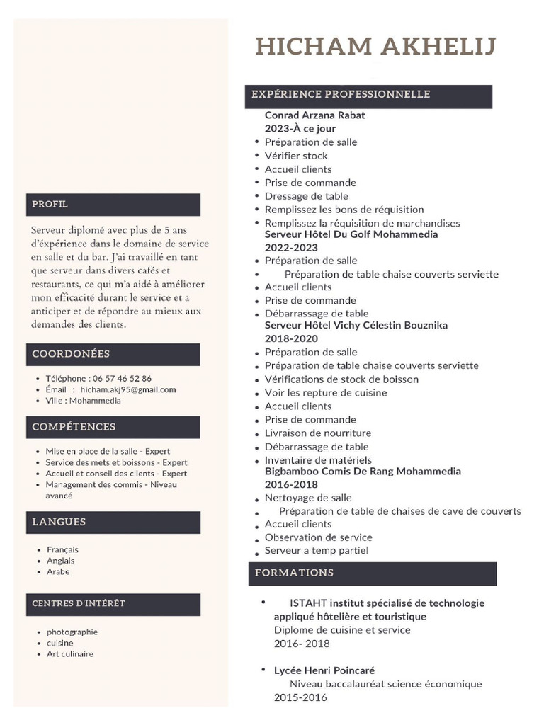 CV Hicham | PDF
