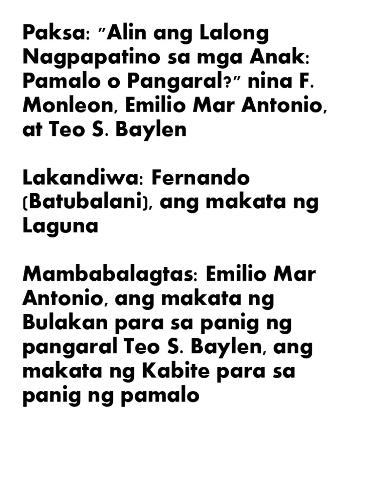 Pamalo o Pangaral Large Text | PDF