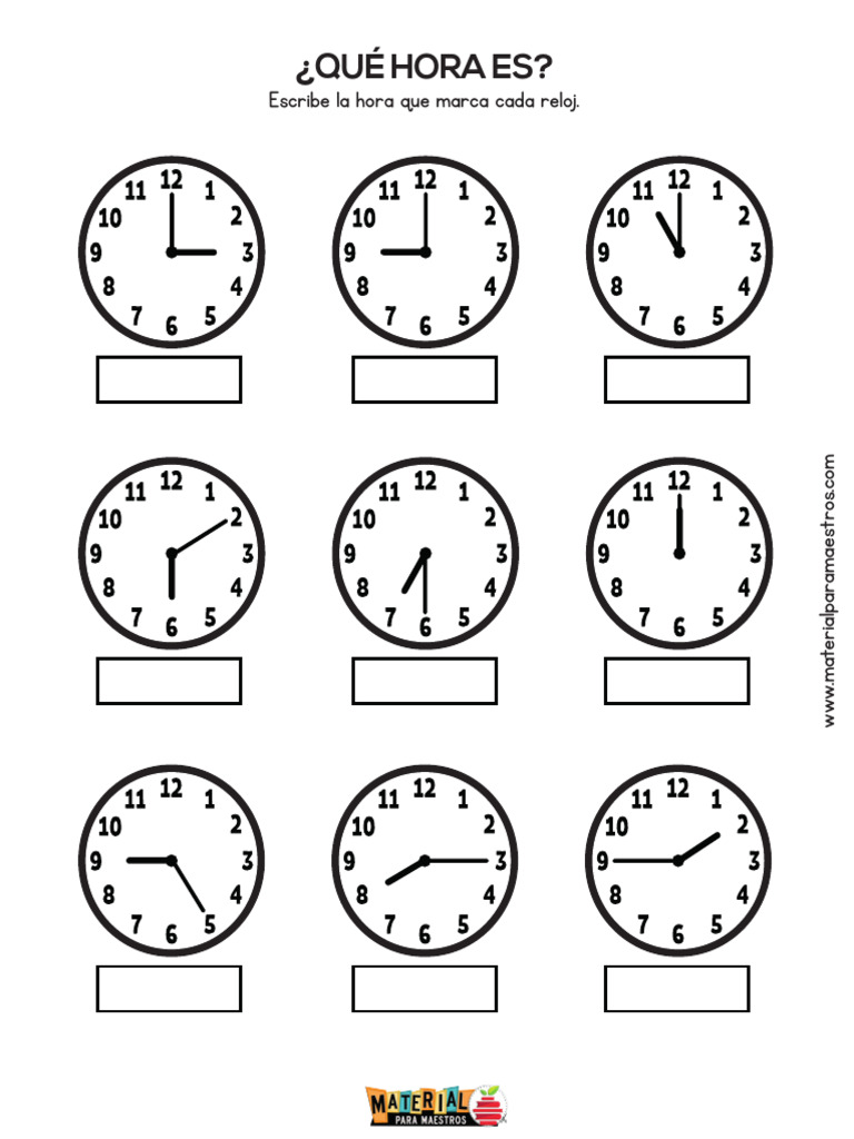 Actividades para aprender la hora | PDF | Estilo de vida