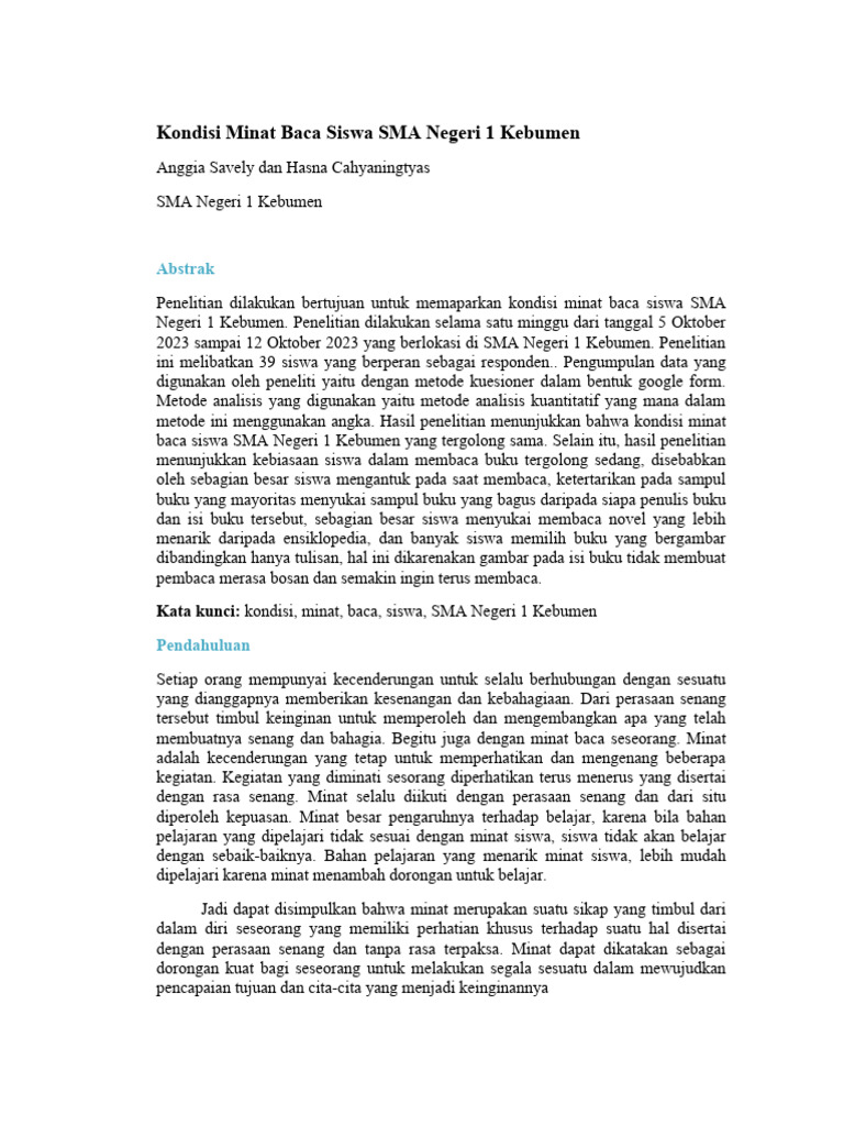 Anggia Savely Dan Hasna Cahyaningtyas | PDF