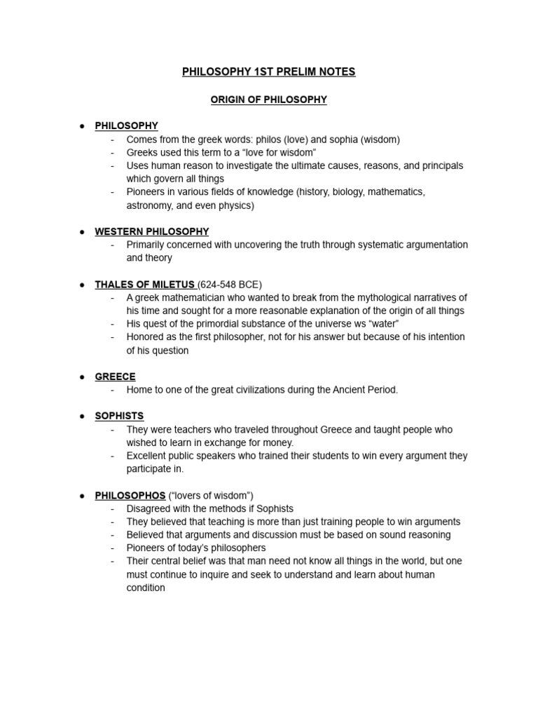 Philosophy 1ST Prelim Notes 1 | PDF | Knowledge | Reality
