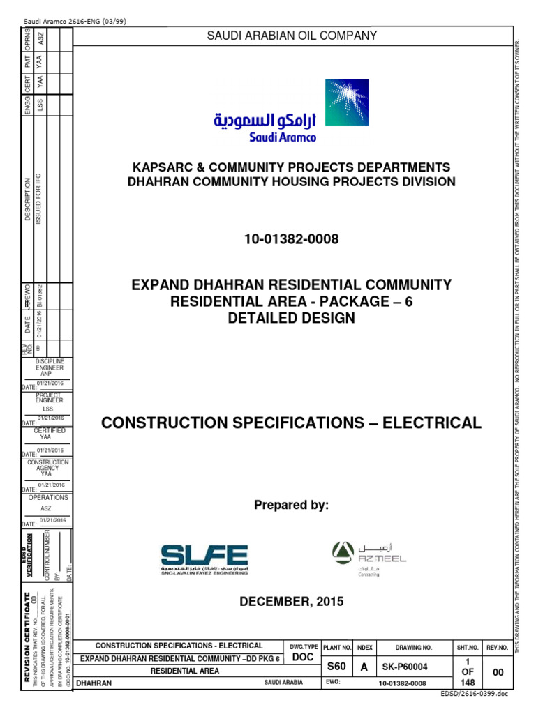 Construction Specifications - Electrical | PDF | Electrical Wiring ...