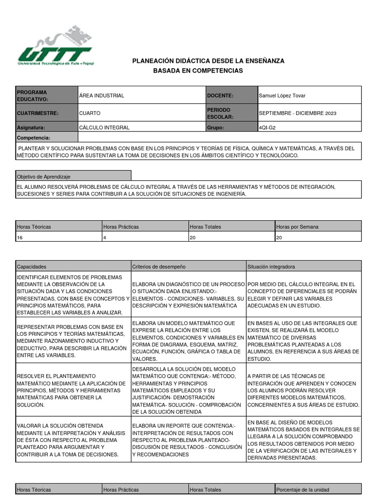 Cal. Int. - U1 | PDF | Integral | Matemáticas