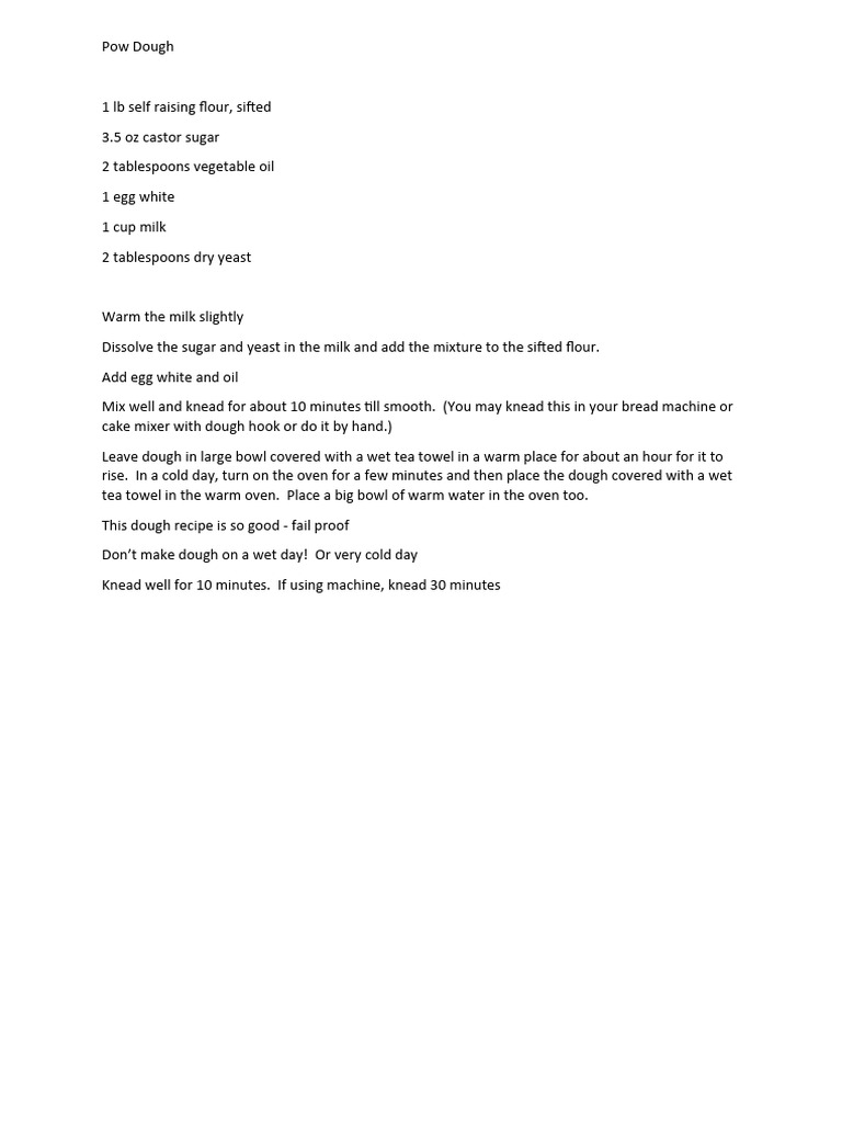 Easy Pow Dough Recipe for BBQ Filling | PDF | Cooking, Food & Wine