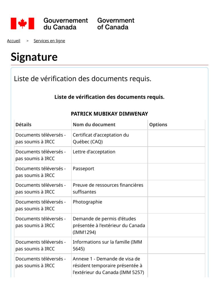 Signature - Immigration, Réfugiés et Citoyenneté… | PDF