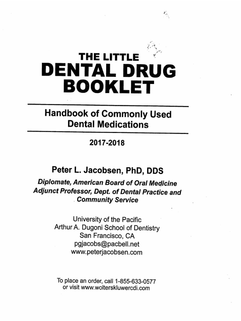 Dental Drug Booklet | PDF