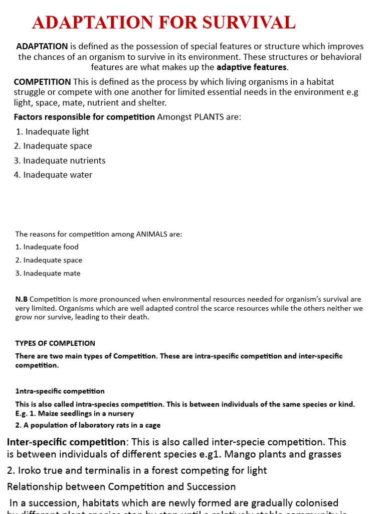 Adaptation For Survival | PDF | Mimicry | Thermoregulation