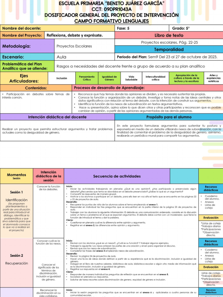 5° DARUKEL SEM09 PLANEACIÓN Y ANEXOS 23-24 | PDF