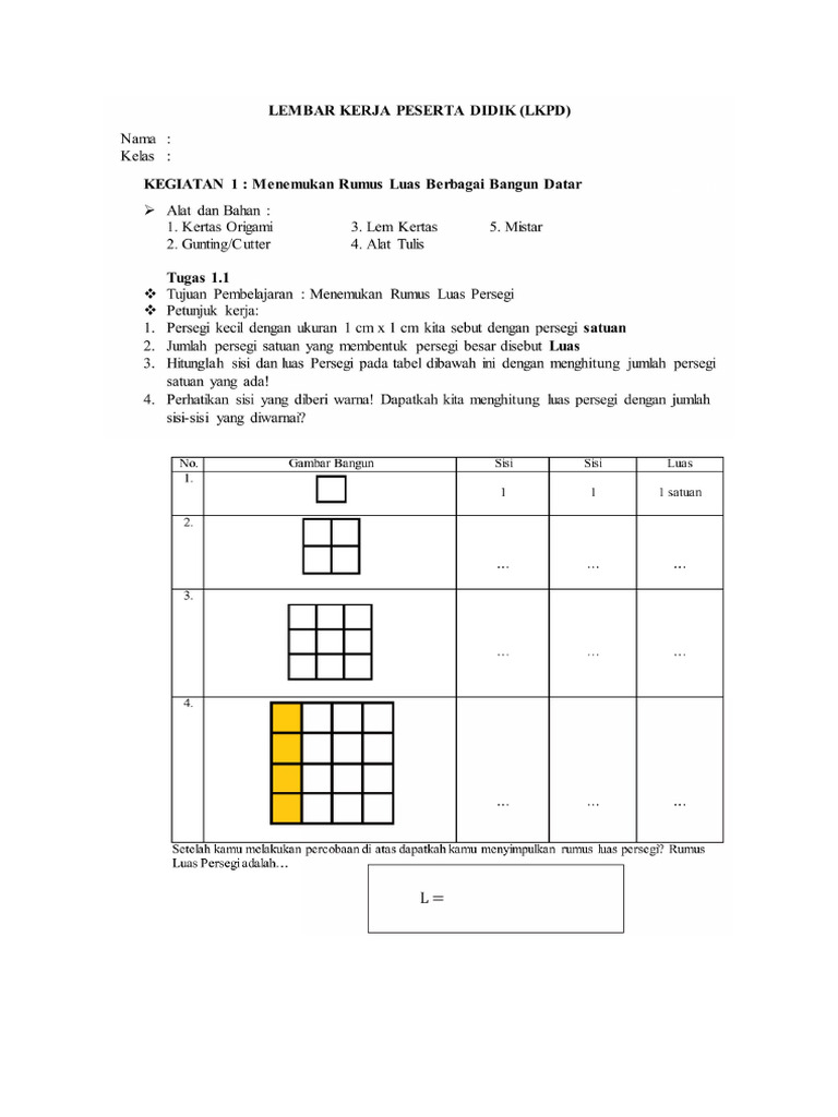 LKPD MTK Bangun Datar | PDF