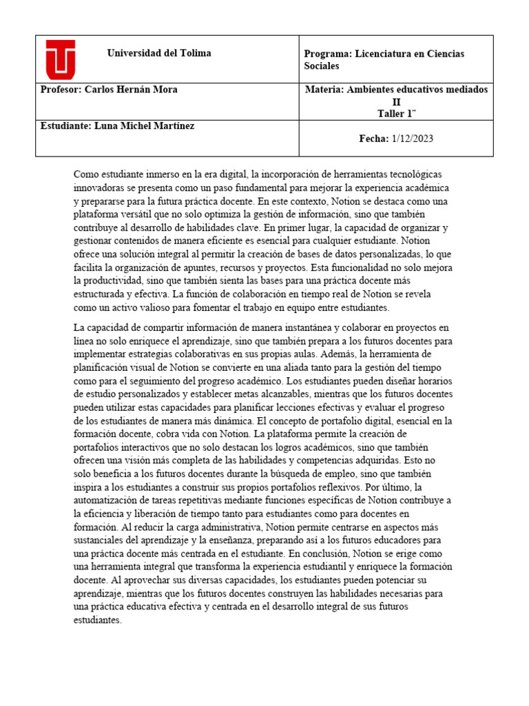 TALLER 1 AEM | PDF | Enseñando | Maestros