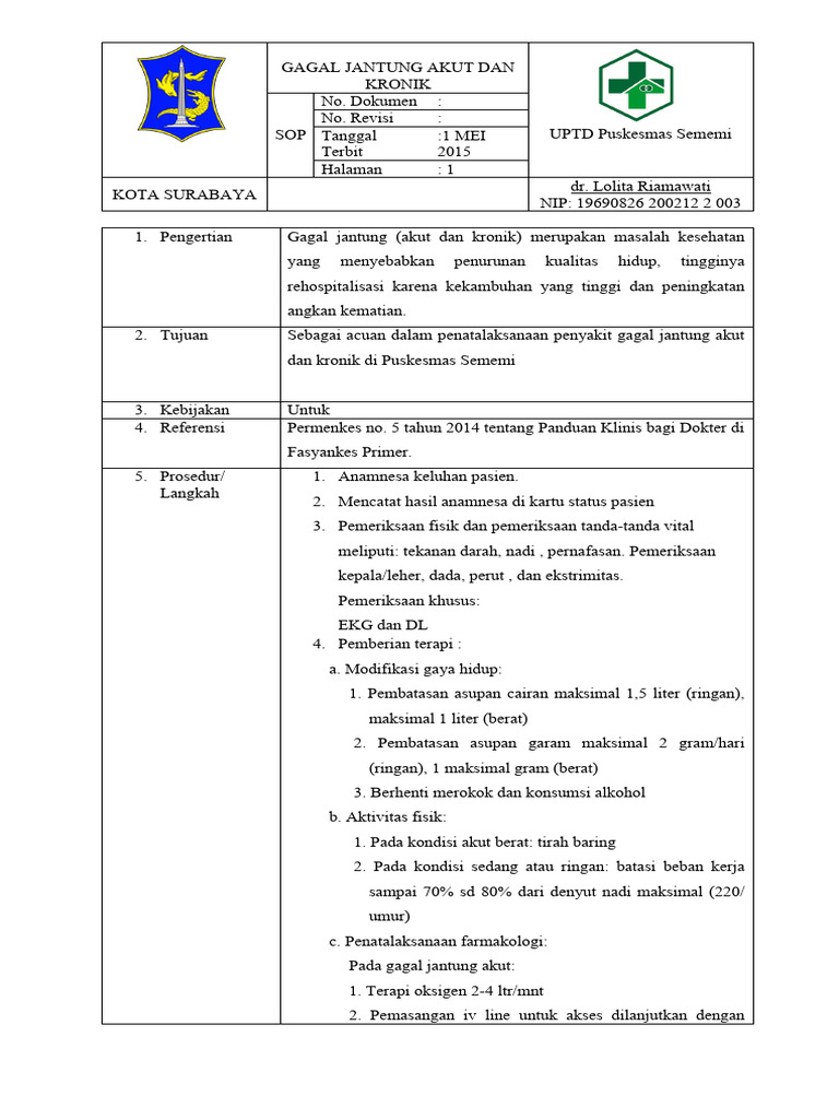 Gagal Jantung Akut Dan Kronik | PDF