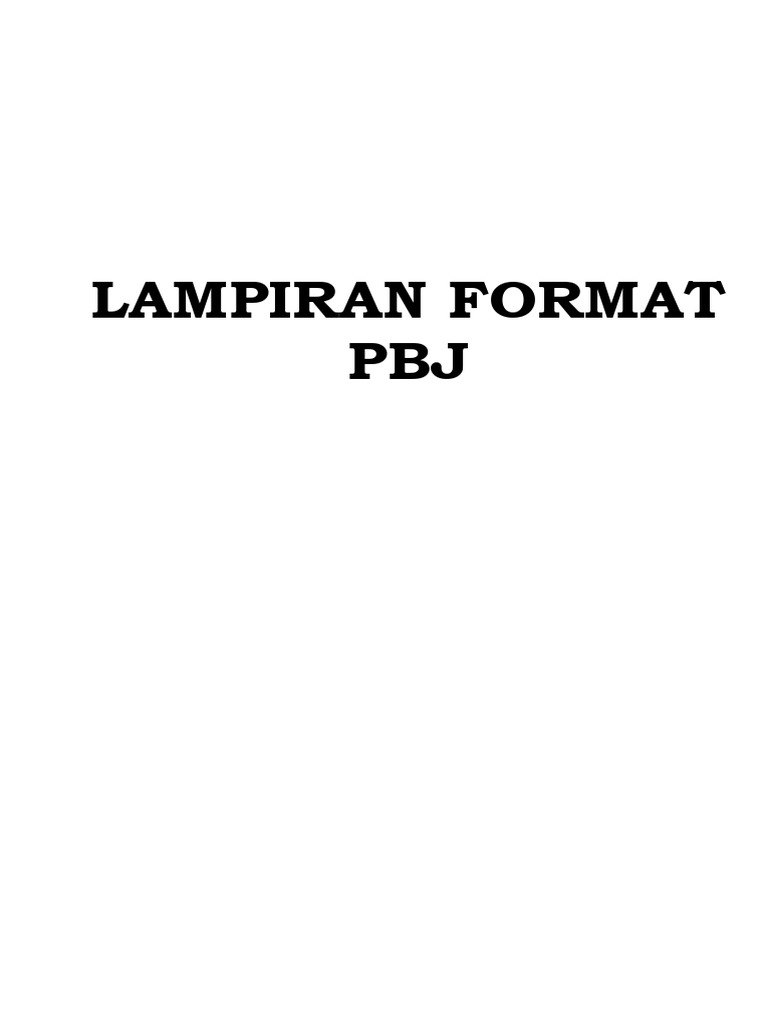 Lampiran Format PBJ 2021 | PDF