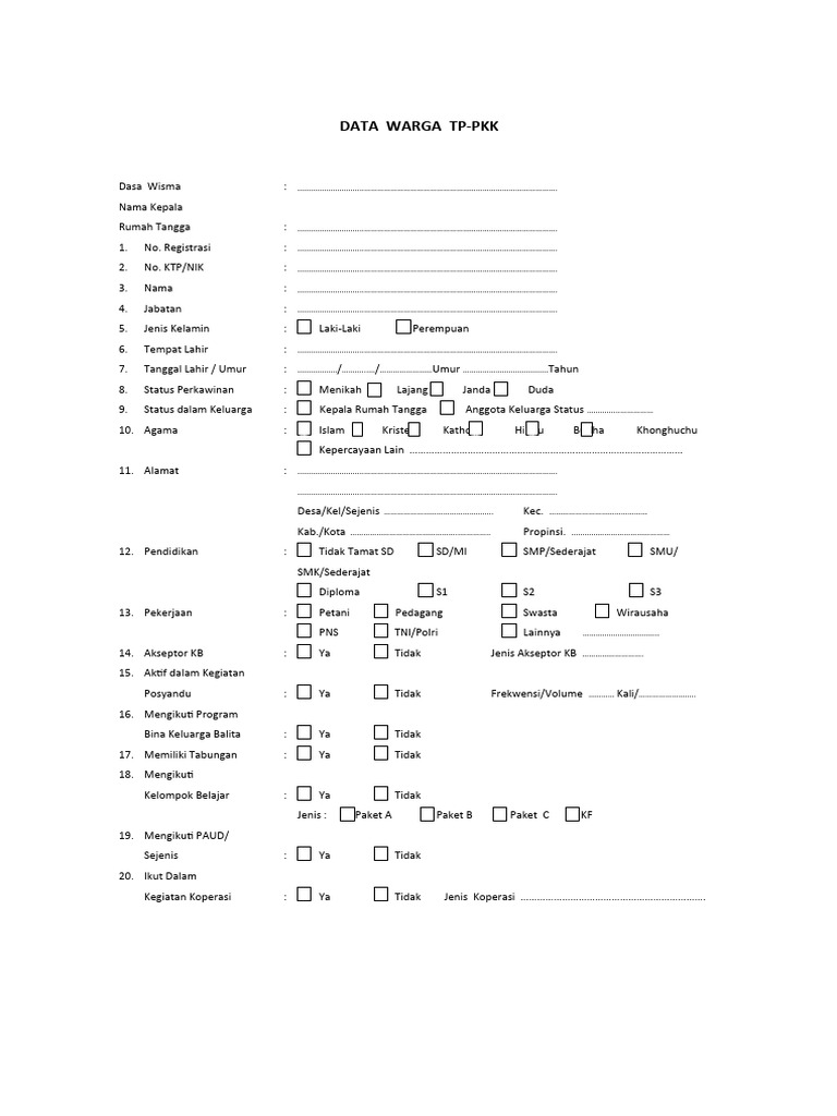 Buku Kegiatan Dasa Wisma | PDF