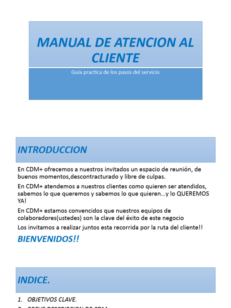 Manual de Atención al Cliente CDM+ | PDF | Crecimiento personal y ...